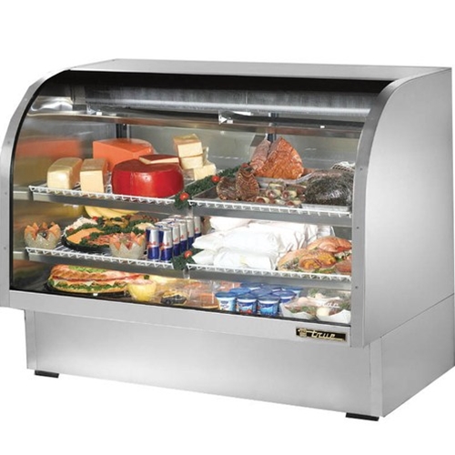 True TCGG-60-S-HC-LD 60-1/4"L Curved Glass Deli Case w/ Stainless Steel ...
